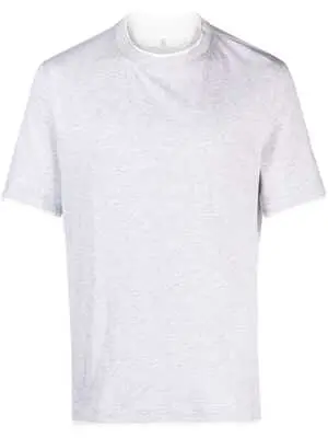 Brunello Cucinelli Layered-effect Cotton T-shirt - Grey