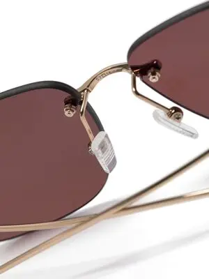 Dita Rimless Square-frame Sunglasses - Gold