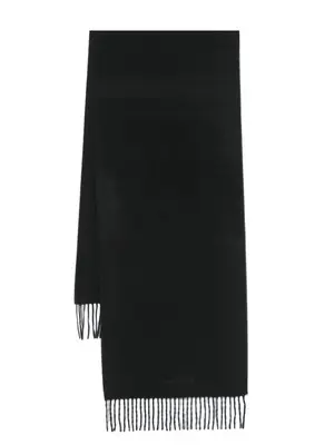 Corneliani Logo-embroidered Cashmere Scarf - Black