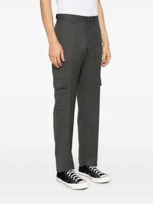 LARDINI Mid-rise Wool Cargo Trousers