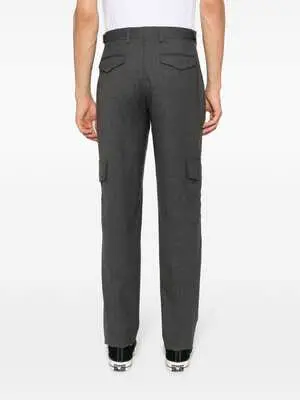 LARDINI Mid-rise Wool Cargo Trousers