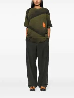 OBJECTS IV LIFE Waffle Logo-print T-shirt - Green