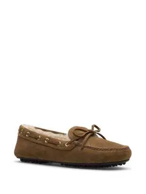 Car Shoe Suede Driving Shoes - Brown