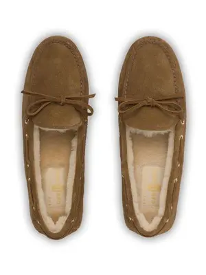 Car Shoe Suede Driving Shoes - Brown