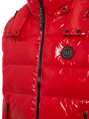 Philipp Plein Hexagon Logo-plaque Padded Jacket - Red