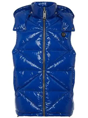 Philipp Plein Hexagon Logo-plaque Padded Gilet - Blue