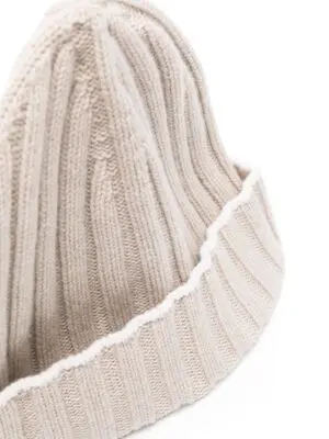 Brunello Cucinelli Contrasting-trim Cashmere Beanie