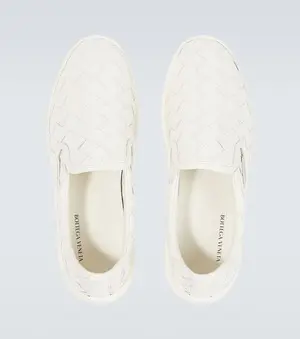 Bottega Veneta Sawyer Leather Slip-on Sneakers - White