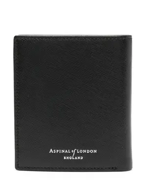ASPINAL OF LONDON Logo-plaque Leather Wallet - Black