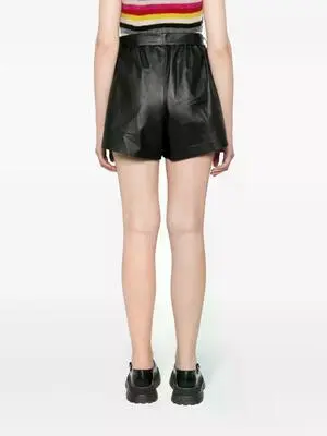 Red Valentino Belted Waist Leather Shorts