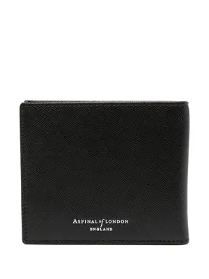 ASPINAL OF LONDON 6 Cc Logo-plaque Leather Wallet - Black