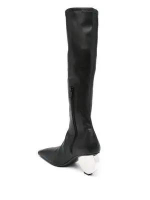 COURREGES Circle 90mm Faux-leather Knee-high Boots
