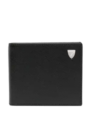 ASPINAL OF LONDON Logo-stamp Saffiano Leather Wallet - Black