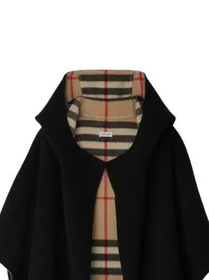 Burberry Hooded Cashmere Cape - Black