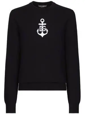 Dolce & Gabbana Logo-embroidered Virgin Wool Jumper