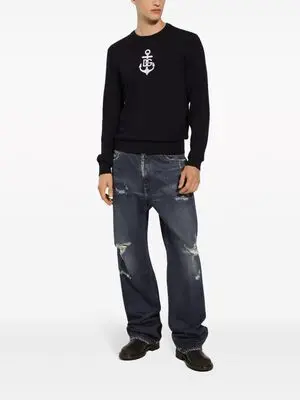 Dolce & Gabbana Logo-embroidered Virgin Wool Jumper