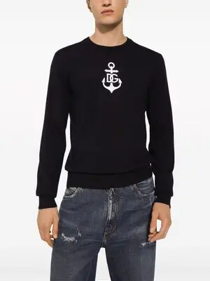 Dolce & Gabbana Logo-embroidered Virgin Wool Jumper