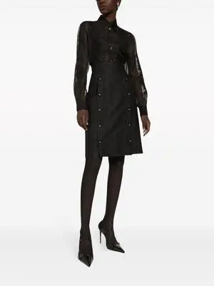 Dolce & Gabbana Lace-appliqué Silk-blend Shirt