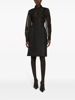 Dolce & Gabbana Lace-appliqué Silk-blend Shirt