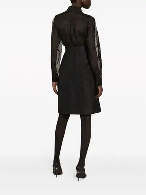 Dolce & Gabbana Lace-appliqué Silk-blend Shirt