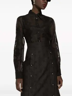 Dolce & Gabbana Lace-appliqué Silk-blend Shirt