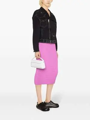 Moschino Belted Denim Biker Jacket - Black