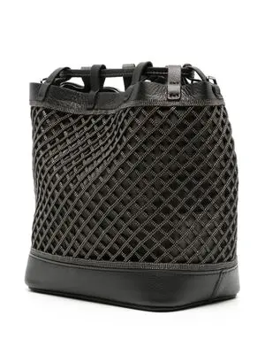 Brunello Cucinelli Monili Chain-embellished Bucket Bag - Black