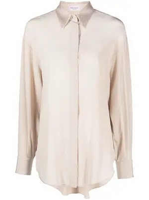 Brunello Cucinelli Sequin Detailing Silk Shirt