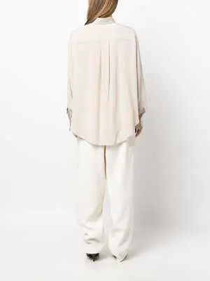 Brunello Cucinelli Sequin Detailing Silk Shirt