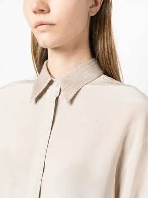 Brunello Cucinelli Sequin Detailing Silk Shirt