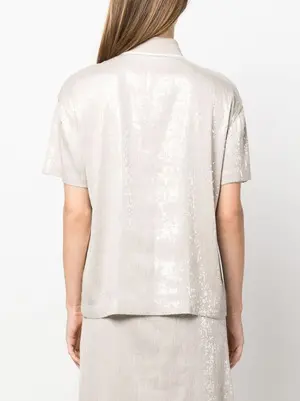 Brunello Cucinelli Sequin Embellished Polo T-shirt