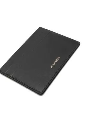 JIL SANDER Logo-stamp Leather Cardholder - Black