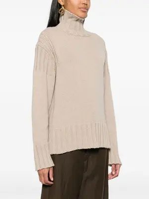 JIL SANDER Roll-neck Cashmere Jumper - Neutrals