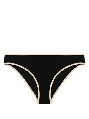 TOTEME Striped-edge Bikini Bottoms - Black