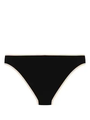 TOTEME Striped-edge Bikini Bottoms - Black