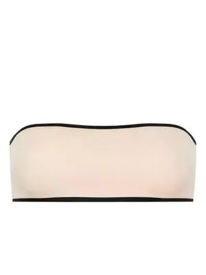 TOTEME Striped Edge Strapless Bikini Top - Neutrals