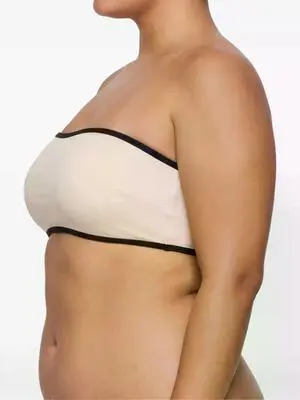 TOTEME Striped Edge Strapless Bikini Top - Neutrals