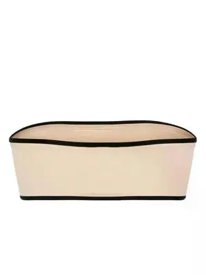 TOTEME Striped Edge Strapless Bikini Top - Neutrals