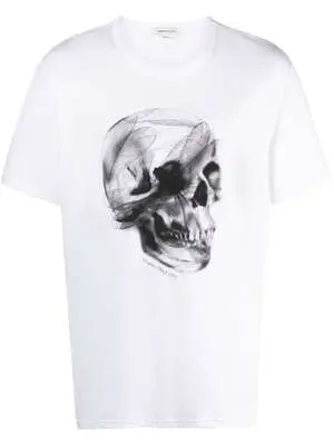 Alexander McQueen Skull-print Cotton T-shirt - White