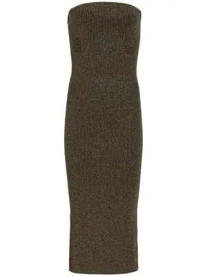 Khaite The Rumer Ribbed-knit Midi Dress - Green