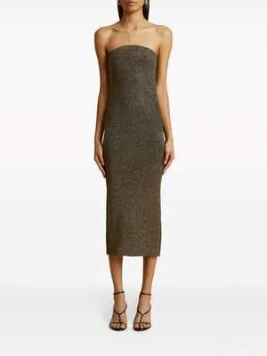 Khaite The Rumer Ribbed-knit Midi Dress - Green