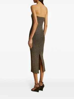 Khaite The Rumer Ribbed-knit Midi Dress - Green