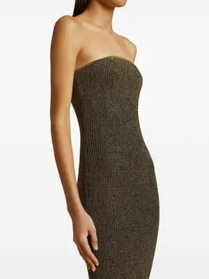 Khaite The Rumer Ribbed-knit Midi Dress - Green