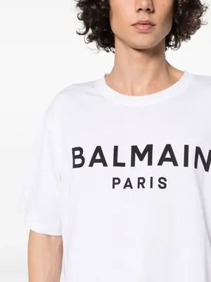 Balmain Logo-print Cotton T-shirt - White