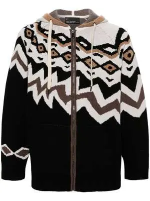 NEIL BARRETT Neil Barrett Fair Isle Knit Thunderbolt Hoodie