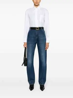 Victoria Beckham Logo-embroidered Organic Cotton Shirt - White