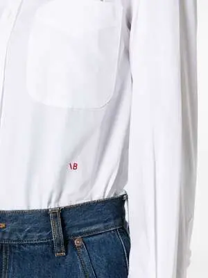 Victoria Beckham Logo-embroidered Organic Cotton Shirt - White