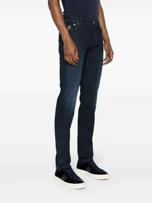 Corneliani Logo-embroidered Jeans - Blue