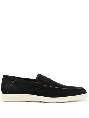 Santoni Contrast-stitching Suede Loafers