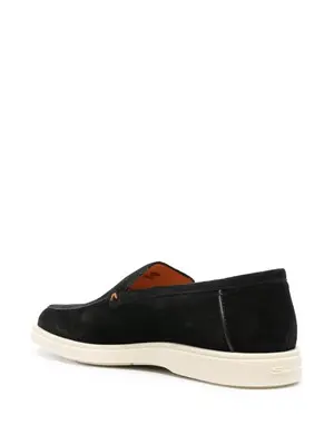 Santoni Contrast-stitching Suede Loafers